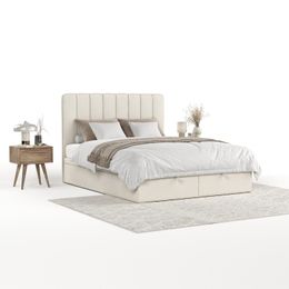 POLSTERBETT Vienna mit Stauraum 160/200 cm Hellbeige im Alta Stoff