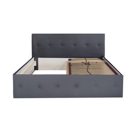Halmon Schlafkomfort Betten POLSTERBETT Atalanta Anthrazit 140 x 200 x 40 cm Mit Hochwertiger Matratze H3 (bis 120 kg) und Lattenrost