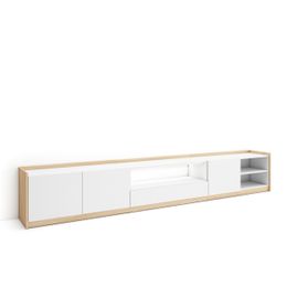 LOWBOARD, Wei&szlig; und Eiche, 310/37/50cm, mit Led