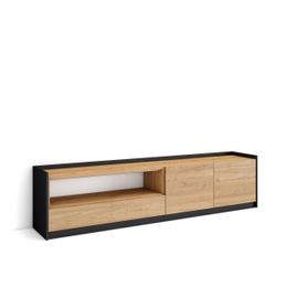 LOWBOARD, Eiche Schwarz, 207/37/50cm