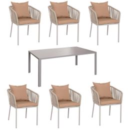 MCW GARTENGARNITUR Grau, Taupe 7-teilig-Set