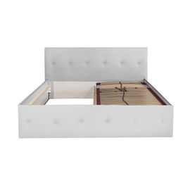 Halmon Schlafkomfort Betten POLSTERBETT Atalanta Wei&szlig; 200 x 200 x 40 cm Mit Hochwertiger Matratze H3 (bis 120 kg) und Lattenrost