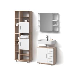 BADM&Ouml;BEL-SET Eisak Sonoma 3 Teile, mit Hochschrank