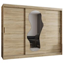 SCHIEBET&Uuml;RENSCHRANK mit Spiegel ULTRA 200/250/62 3-t&uuml;rig