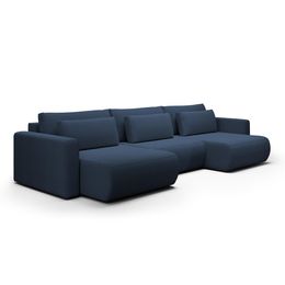 PANORAMASOFA Evy 4 Sitzpl&auml;tze Blau