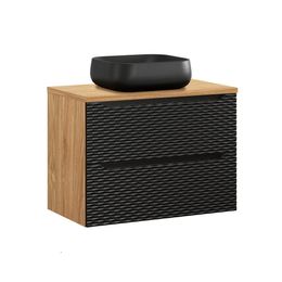 WASCHTISCH 80cm Elora Schwarz und Holz