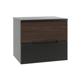 WASCHTISCHUNTERSCHRANK 60.6cm Sylla Schwarz und Holz