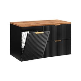 WASCHTISCHUNTERSCHRANK 100.8cm Adriel Schwarz und Holz
