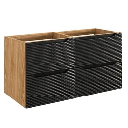 WASCHTISCHUNTERSCHRANK 120cm Elora Schwarz und Holz