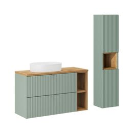 BADM&Ouml;BEL 100.4cm Jade 2er-Set Gr&uuml;n und Holz