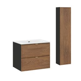 BADM&Ouml;BEL 60cm Elena 2er-Set Holz und Schwarz