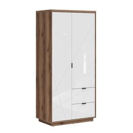SCHRANK 2 T&uuml;ren Sven Wei&szlig; und Holz