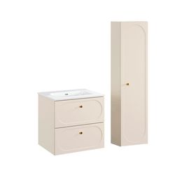 BADM&Ouml;BEL 60.2cm Sanae 2er-Set Sandbeige