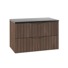 WASCHTISCHUNTERSCHRANK 80.6cm Siena Holz und Schwarz