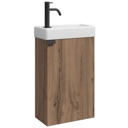 Badplaats G&Auml;STE-WC-M&Ouml;BELSET Apollo 2 Teile Eiche Braun - 40 x 22 x 64 cm