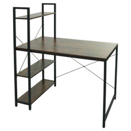 MCW SCHREIBTISCH MIT REGAL eckig Braun