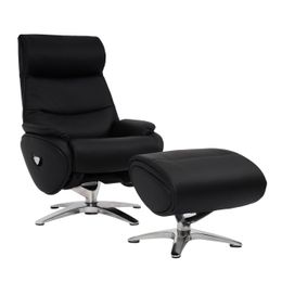MCW RELAXSESSEL MIT HOCKER Schwarz