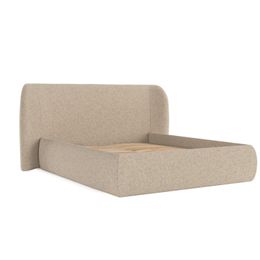 POLSTERBETT Bellano mit Stauraum 160/200 cm Hellbeige im Bubble Stoff