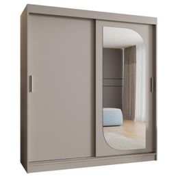 SCHIEBET&Uuml;RENSCHRANK mit Spiegel LUCY 200/180/62 2-t&uuml;rig
