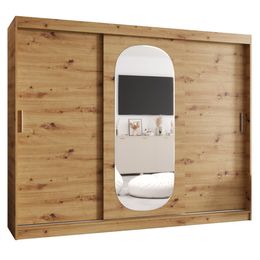 SCHIEBET&Uuml;RENSCHRANK mit Spiegel ROYAL 200/250/62 3-t&uuml;rig