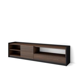 LOWBOARD, Dunkler Eiche und Schwarz, 207/37/50cm