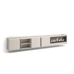 LOWBOARD, Beige, 315/35/50cm, Kamin mit Feuereffekt XXL