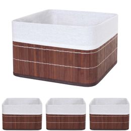 MCW AUFBEWAHRUNGSKORB Braun, Cremewei&szlig; 4-teilig-Set