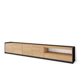 LOWBOARD, Eiche Schwarz, 310/37/50cm