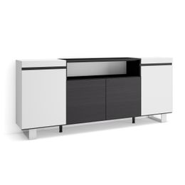 SIDEBOARD wei&szlig; und schwarz, 200/35/87cm