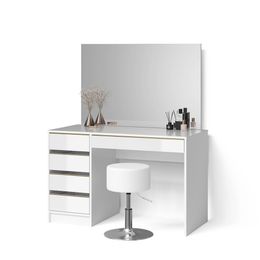 SCHMINKTISCH Imola Wei&szlig;/Gold 120 cm mit Hocker