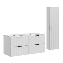 BADM&Ouml;BEL 120.4cm Adriel 2er-Set Wei&szlig;