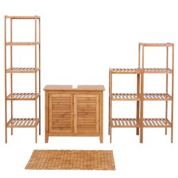 MCW BADEZIMMERSET Braun 5er-Set