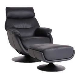 MCW RELAXSESSEL MIT HOCKER Schwarz