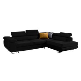 ECKSOFA Wilson 4 Sitzpl&auml;tze Schwarz
