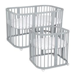 BABYBETT GREY, 7in1 mit Matratze