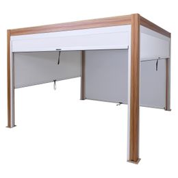 MCW PERGOLA MIT SEITENWAND Wei&szlig;
