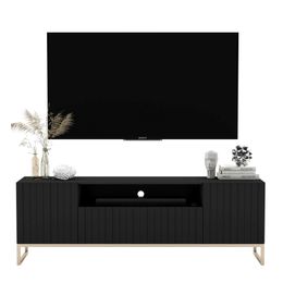 TV-SCHRANK Elpis2 Schwarz Matt mit Metallrahmen 150 cm