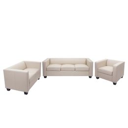 MCW SOFAGARNITUR Cremewei&szlig; 3er-Set