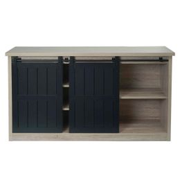 MCW SIDEBOARD Buche Dekor, Schwarz