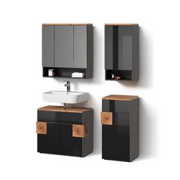 BADM&Ouml;BEL-SET Tanaro Anthrazit 4 Teile