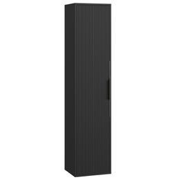 Badplaats BADEZIMMERSCHRANK Rimini mit 1 T&uuml;r Schwarz Matt - 38 x 33 x 170 cm