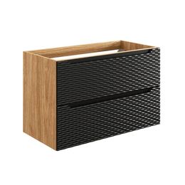 WASCHTISCHUNTERSCHRANK 90cm Elora Schwarz und Holz