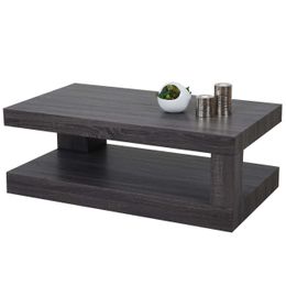 MCW COUCHTISCH rechteck Eiche Schwarzbraun Dekor