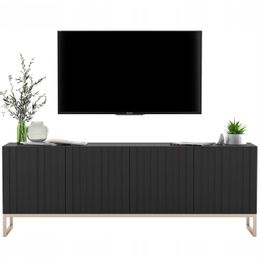 TV-SCHRANK Elpis Schwarz Matt mit Metallrahmen 150 cm