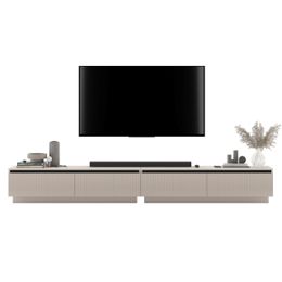 TV-LOWBOARD 2-er Set Selene Kaschmir matt geriffelte Fronten 140 cm
