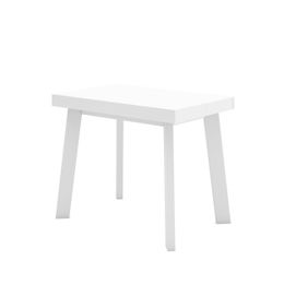 KONSOLENTISCH ausziehbar 58 bis 140cm, f&uuml;r 6 G&auml;ste, wei&szlig;, 90/58/73cm