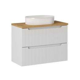 WASCHTISCH 80.4cm Riva Wei&szlig; und Holz