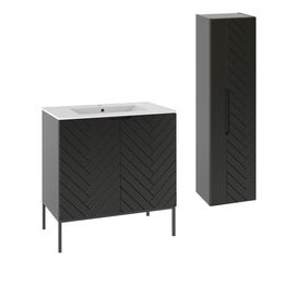 BADM&Ouml;BEL 80cm Daria 2er-Set Schwarz
