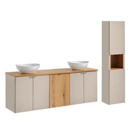 BADM&Ouml;BEL 160cm Manoa 2er-Set Kaschmir - Holz