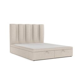 POLSTERBETT Orta mit Stauraum 120/200 cm Hellbeige im Megan Stoff